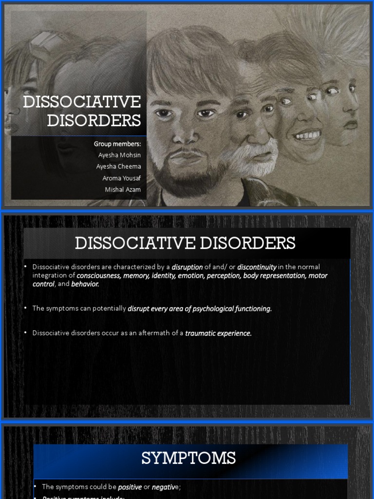 Dissociative Disorders: Group Members: Ayesha Mohsin Ayesha Cheema ...