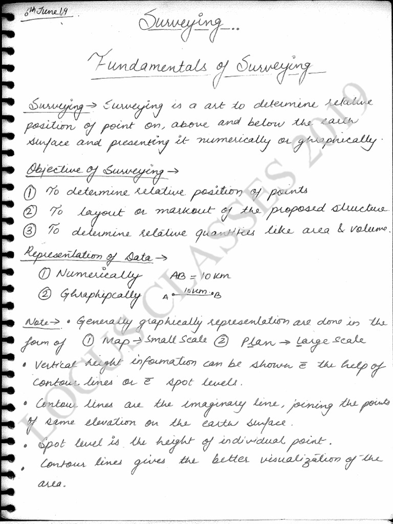 Surveying Notes For Competitive Exams | PDF