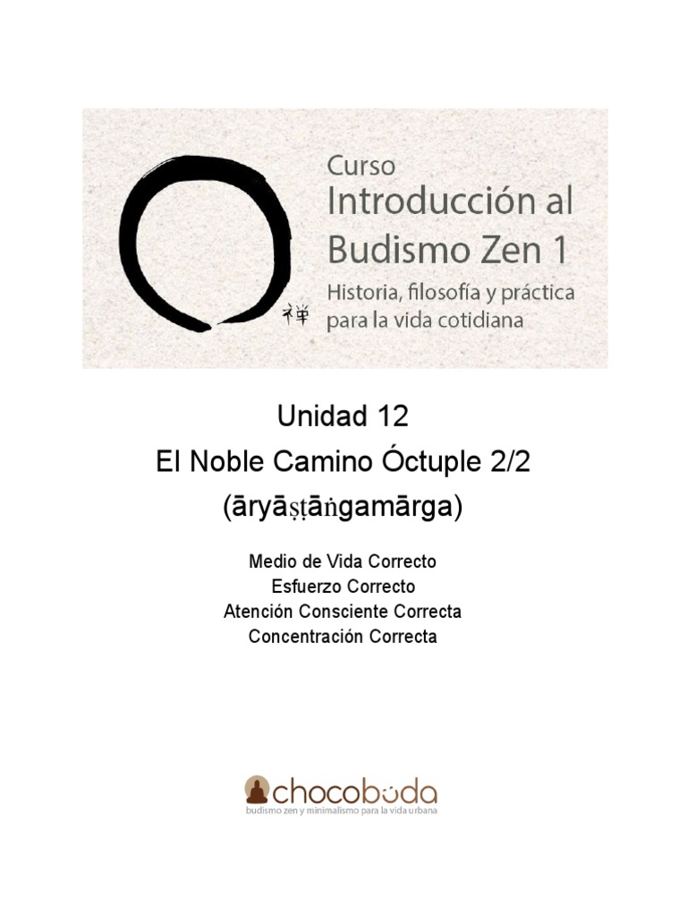 Unidad 12. El Noble Camino Octuple 2-2 | PDF | Noble Óctuple Sendero | Vida