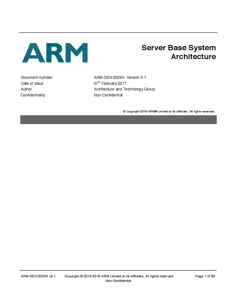 Server Base System Architecture v3 1 Arm DEN 0029A | PDF | Arm ...