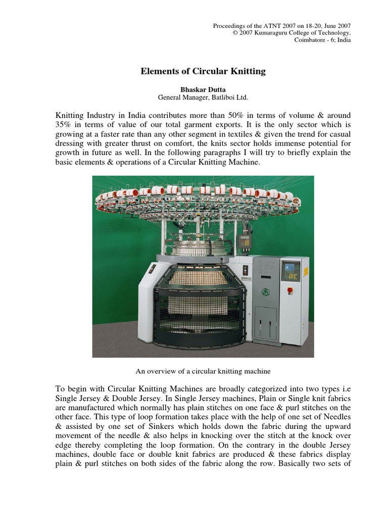 Elements of Circular Knitting | PDF | Knitting | Gauge (Knitting)