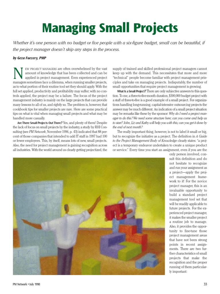 Managing Small Projects PDF | PDF | Project Management | Risk