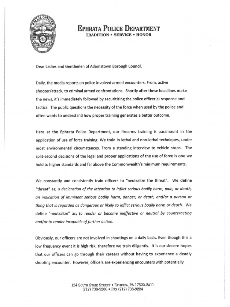 Ephrata Police Shooting Range Proposal | PDF
