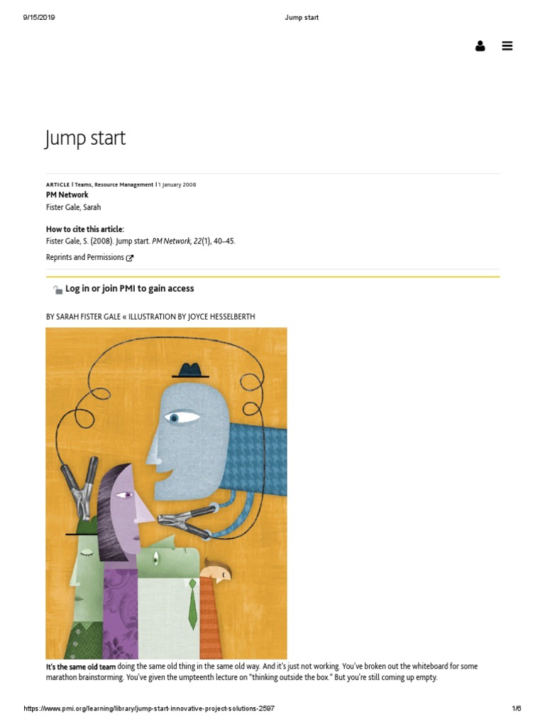 Jump Start: Log in or Join PMI To Gain Access | PDF | Brainstorming ...