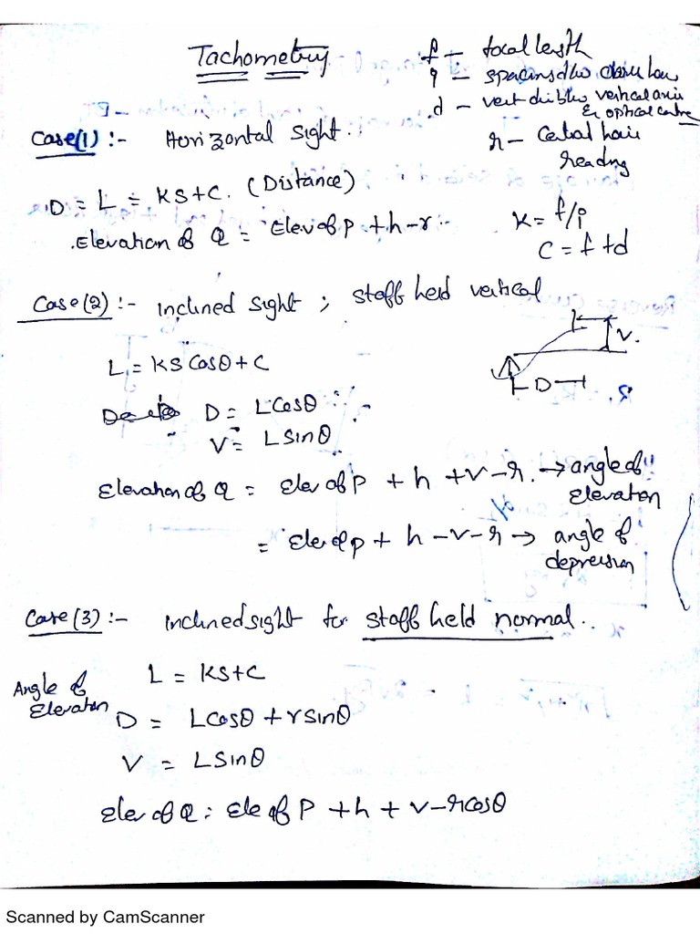 Tacheometry | PDF