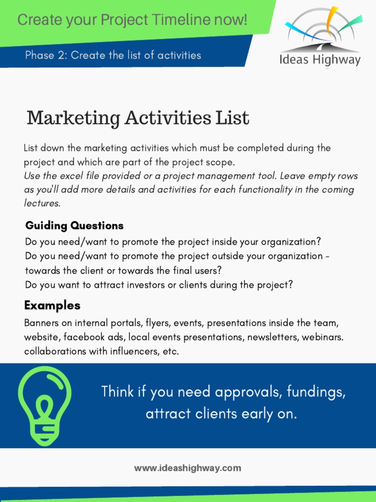 Essential Marketing Activities Checklist | PDF