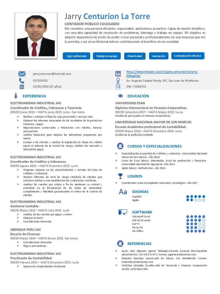 Modelo CV | PDF | Contador | Contabilidad
