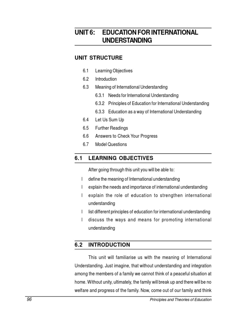 Education For International Understanding | PDF | Internationalism ...