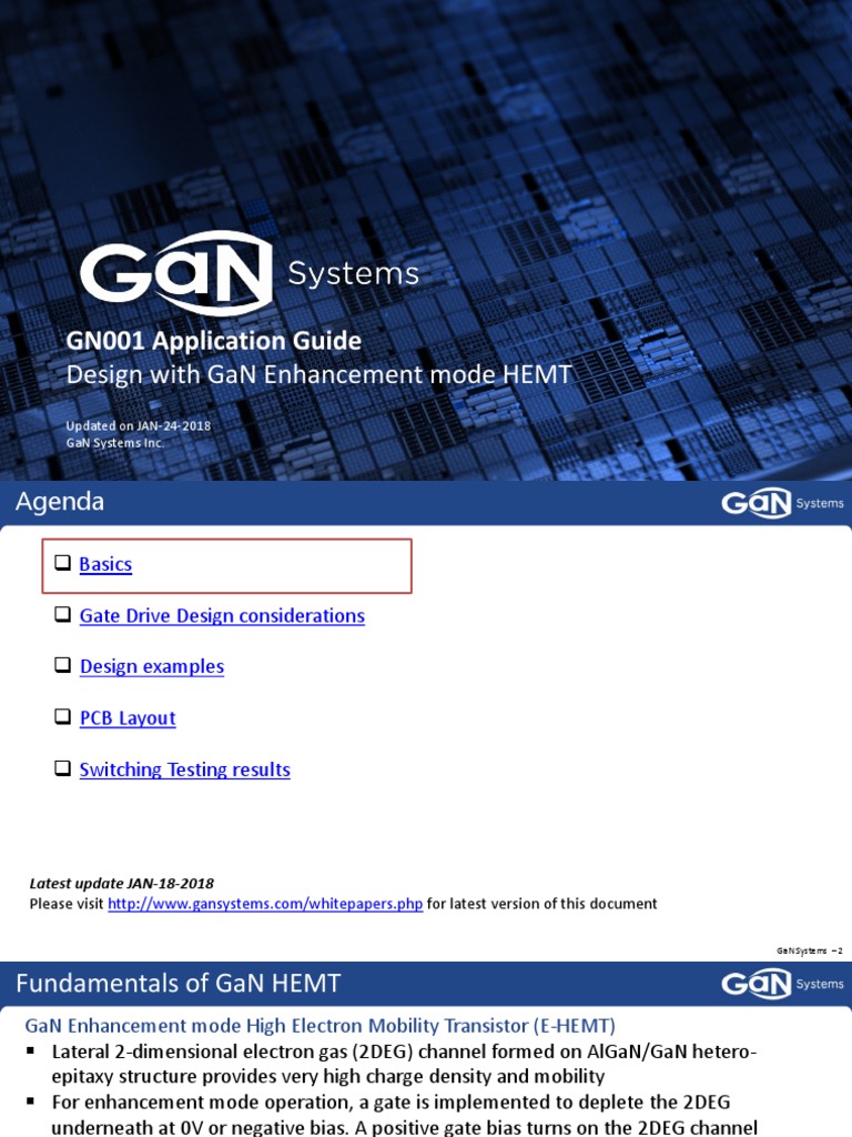 Gn001 Application Guide: Design With Gan Enhancement Mode Hemt | PDF ...