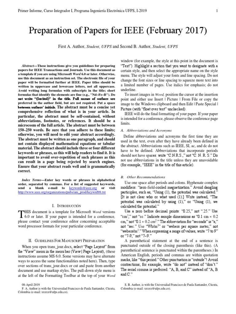 Preparation of Papers For IEEE (February 2017) : First A. Author ...