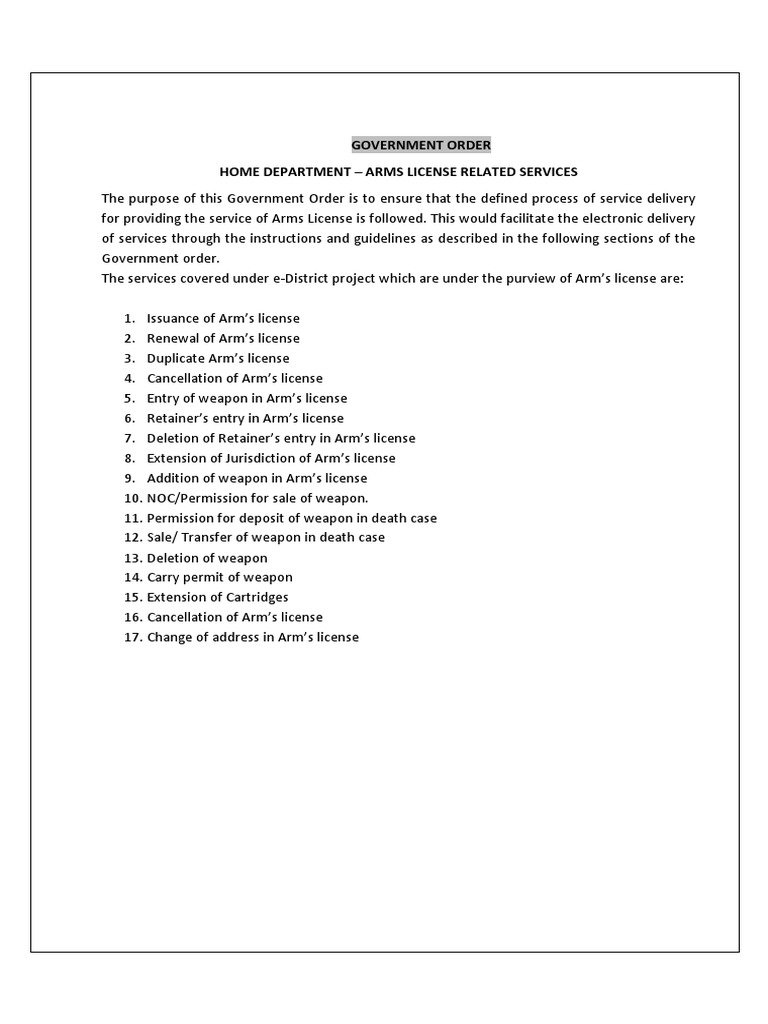 Arm Licence Goverment | PDF | Identity Document | Computing