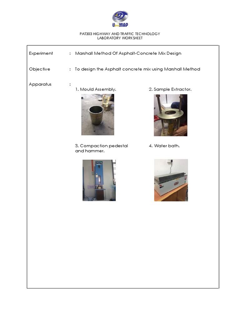 Experiment: Marshall Method of Asphalt-Concrete Mix Design | Download ...