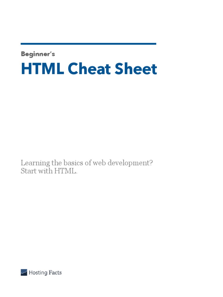 Html Cheat Sheet: Beginner's | Pdf | Html Element | Hyperlink