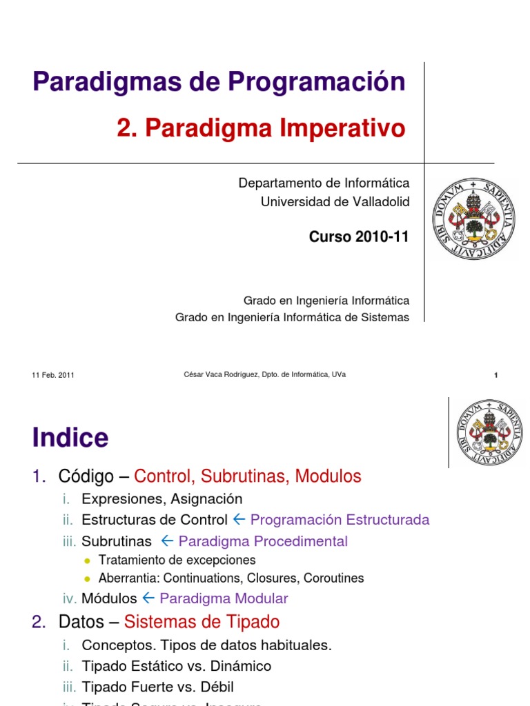 Imperativo PDF | PDF | Puntero (Programación de computadora) | Paradigmas de programación