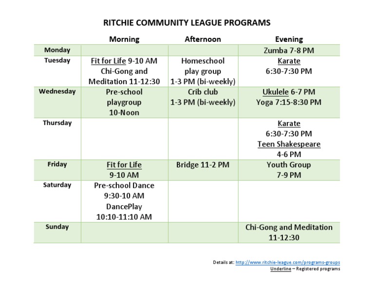 RCL Program Schedule | PDF