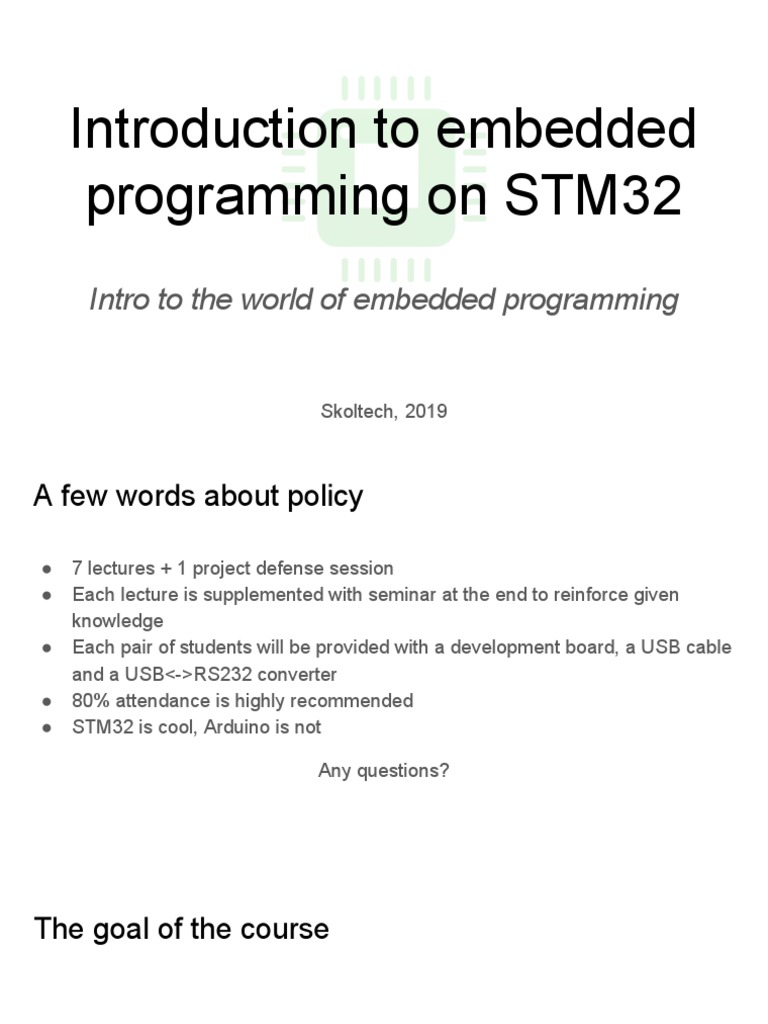 Introduction To Embedded Programming On STM32 | PDF | Embedded System | Microcontroller