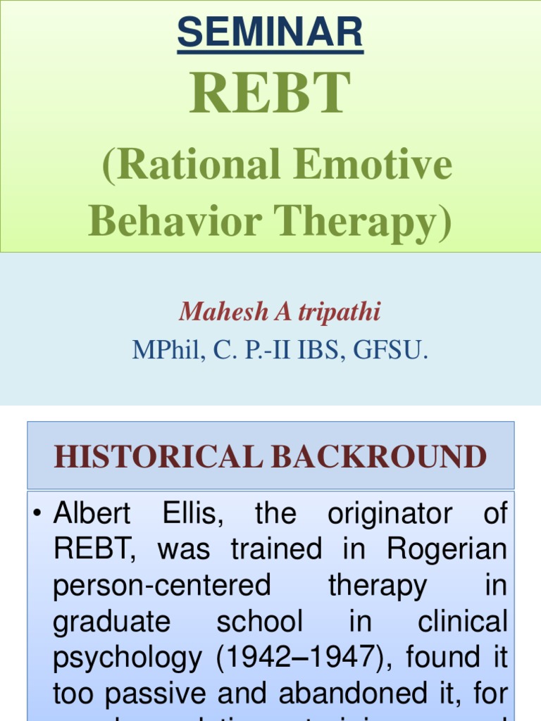 REBT (Rational Emotive Behavior Therapy) | PDF | Rational Emotive ...