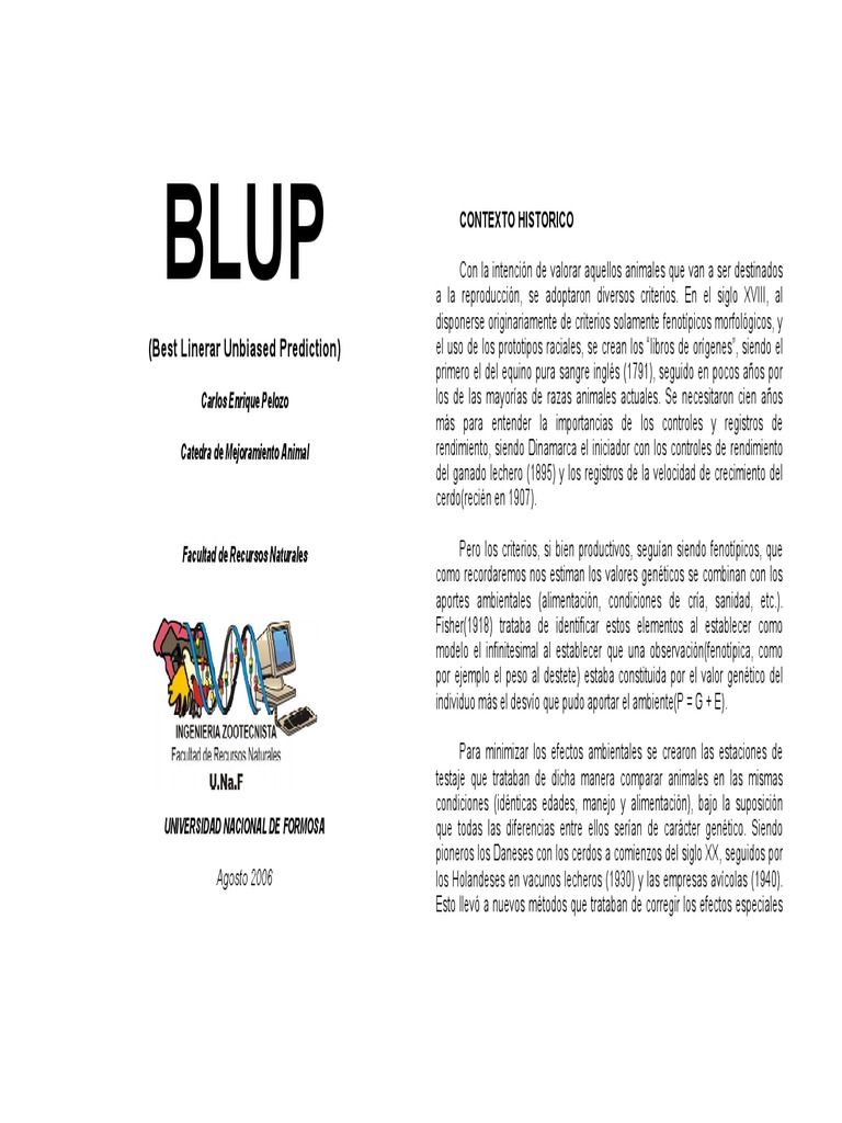 BLUP Explicado | PDF | Mínimos cuadrados | Matriz (Matemáticas)