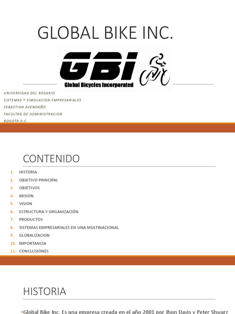 Global Bike Inc | PDF | Sistema de informacion | Mercado (economía)