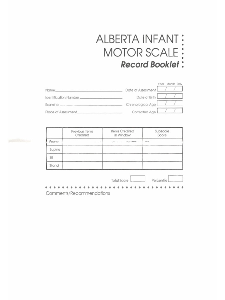 Alberta Infant Motor Scale Records PDF
