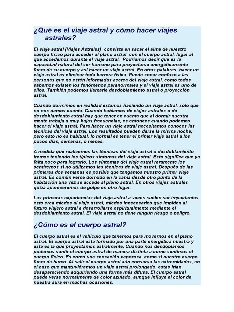 Como Hacer Viajes Astrales | PDF | Sueño | Mente