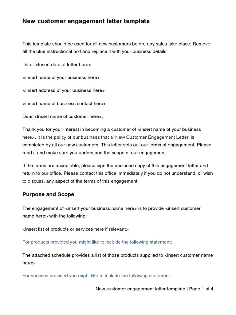 New customer letter | PDF | Fee | Business