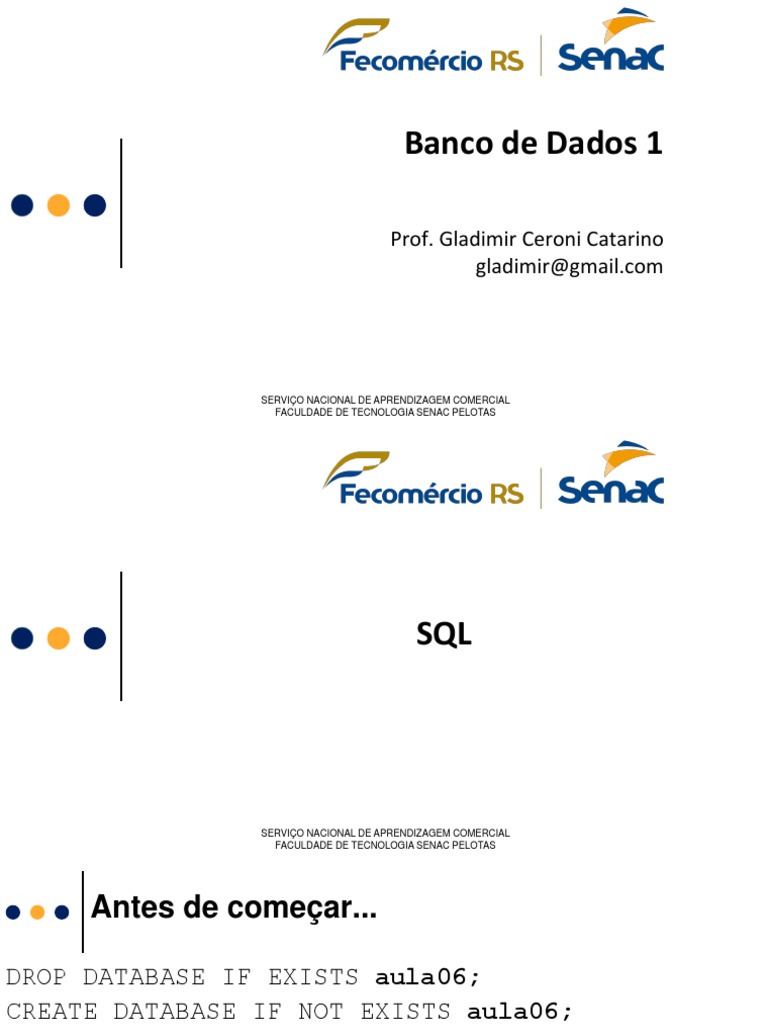 BD1 A06 | PDF | SQL | Tabela (banco de dados)