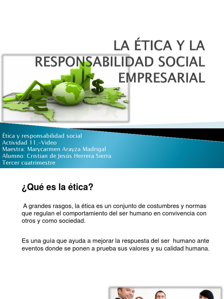 Actividad 11.-La Ética y La Responsabilidad Social Empresarial ...