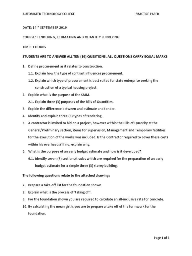 Quantity Surveying Practice | PDF
