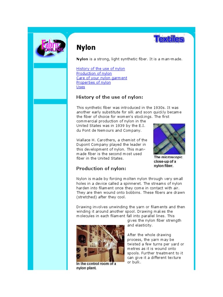 Nylon | PDF | Nylon | Fibers