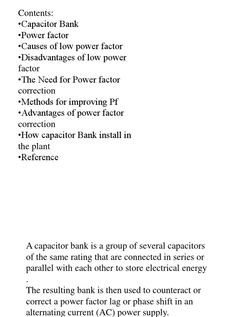 Capacitor Bank | PDF | Electric Power Distribution | Capacitor