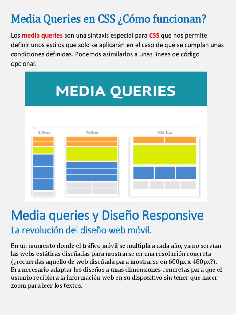 Media Queries en CSS | PDF | Hojas de estilo en cascada | Diseño web