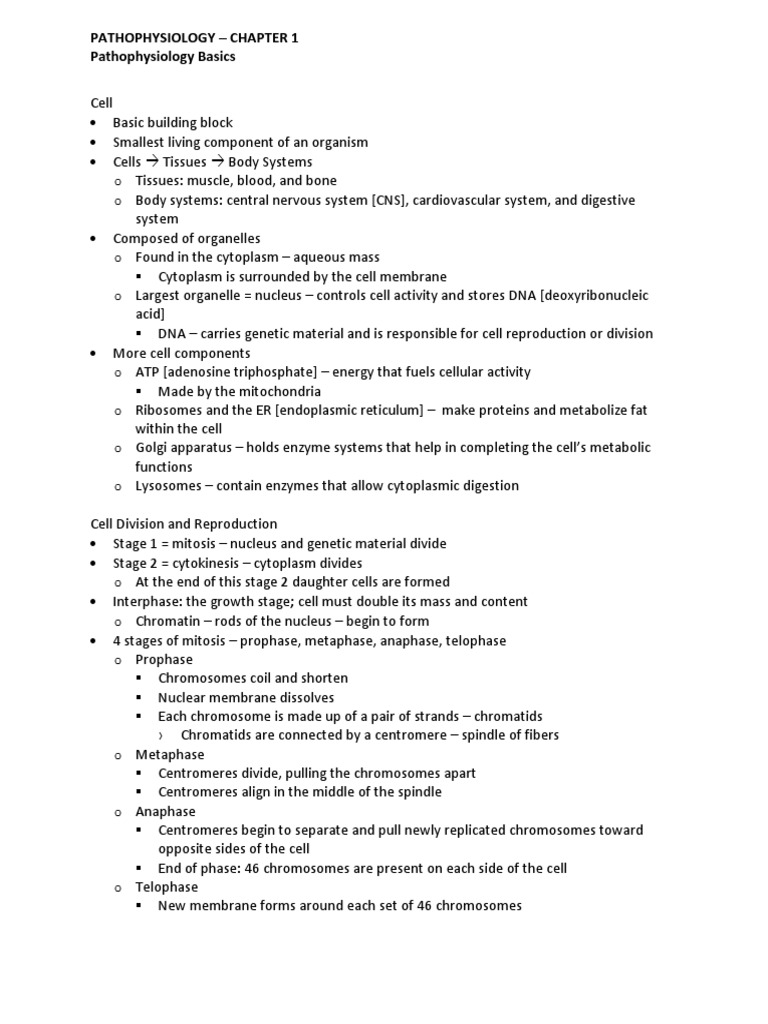 Pathophysiology - Chapter 1 Pathophysiology Basics | PDF | Heart | Diastole