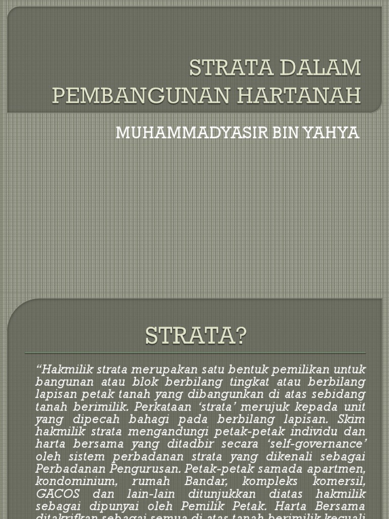 Strata Dalam Pembangunan Hartanah | PDF