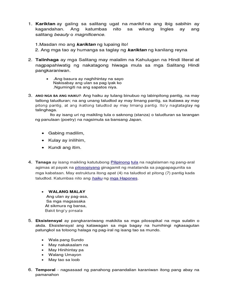 Kariktan (Summarized) | PDF