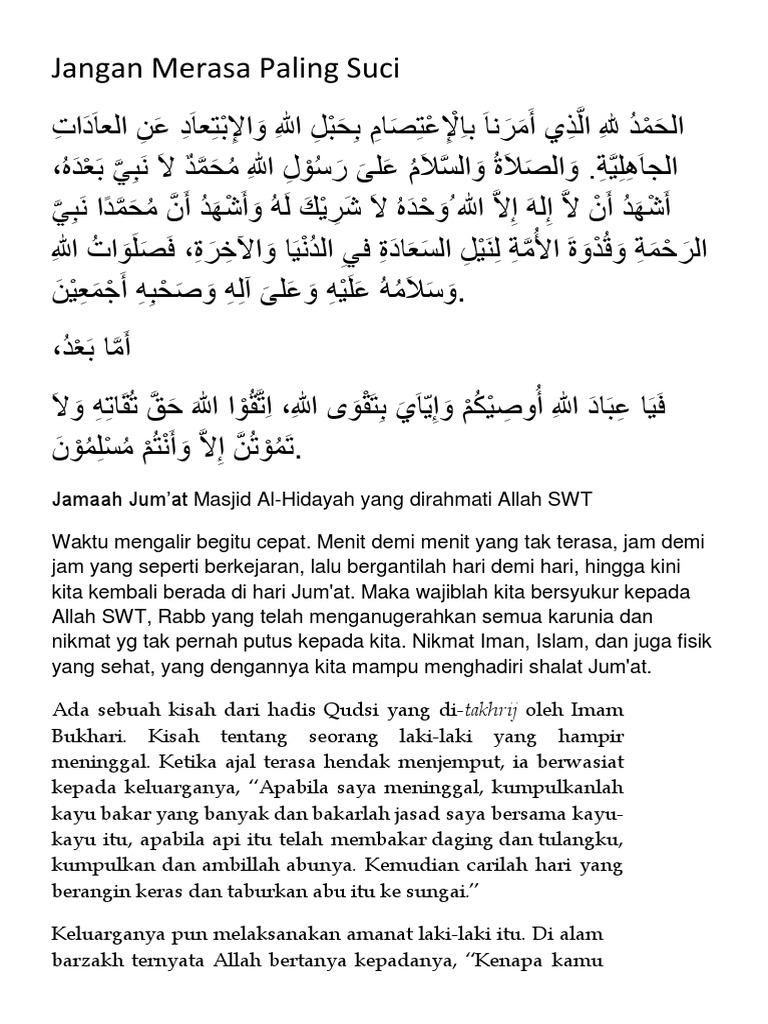 Jangan Merasa Suci | PDF
