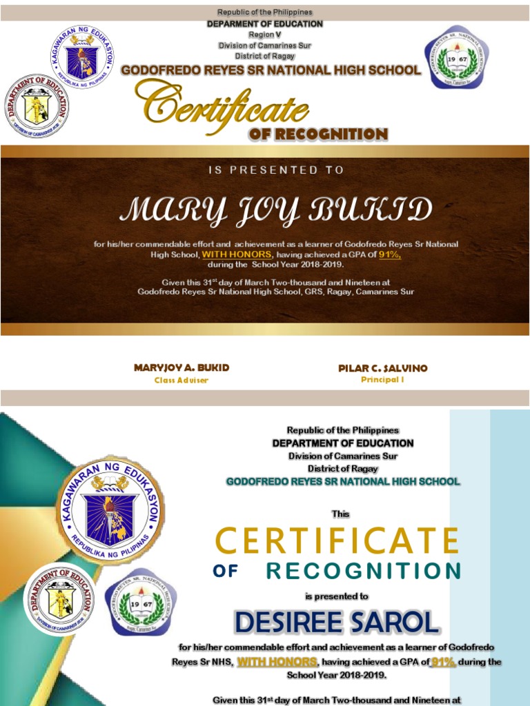 Certificate 102 | PDF | Philippines | Further Education