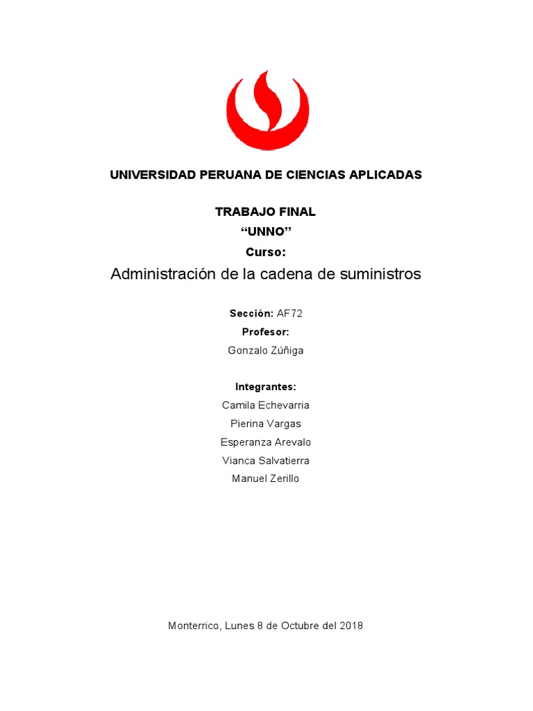 TP - Cadena - Unno | PDF | Outsourcing | Perú