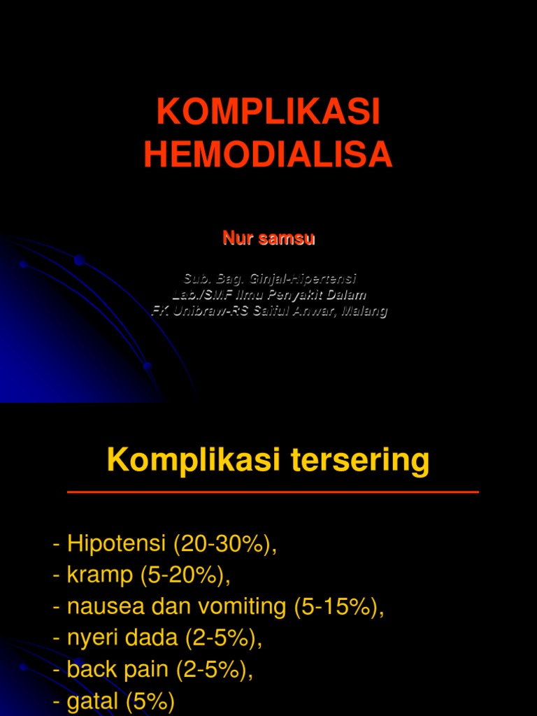 Komplikasi HD Indonesia | PDF | Sains & Matematika