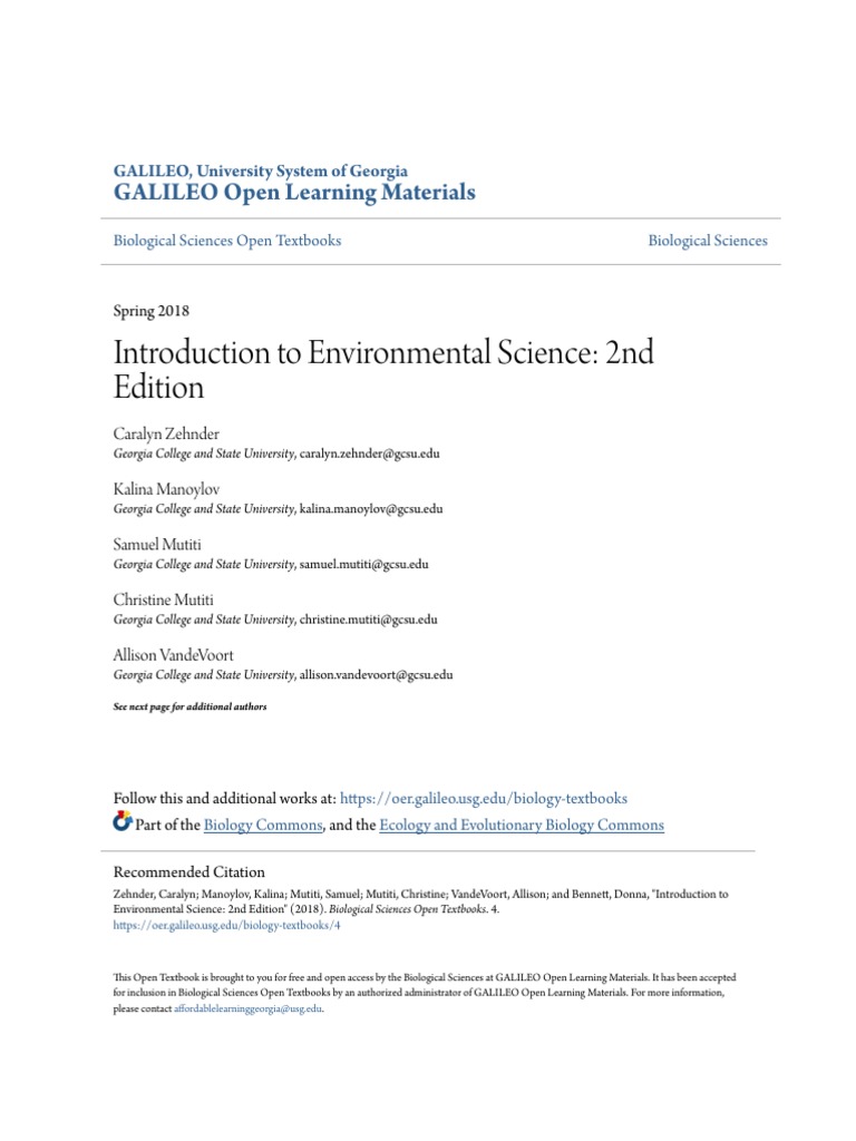 Introduction To Environmental Science - 2nd Edition | PDF | Atoms | Ion