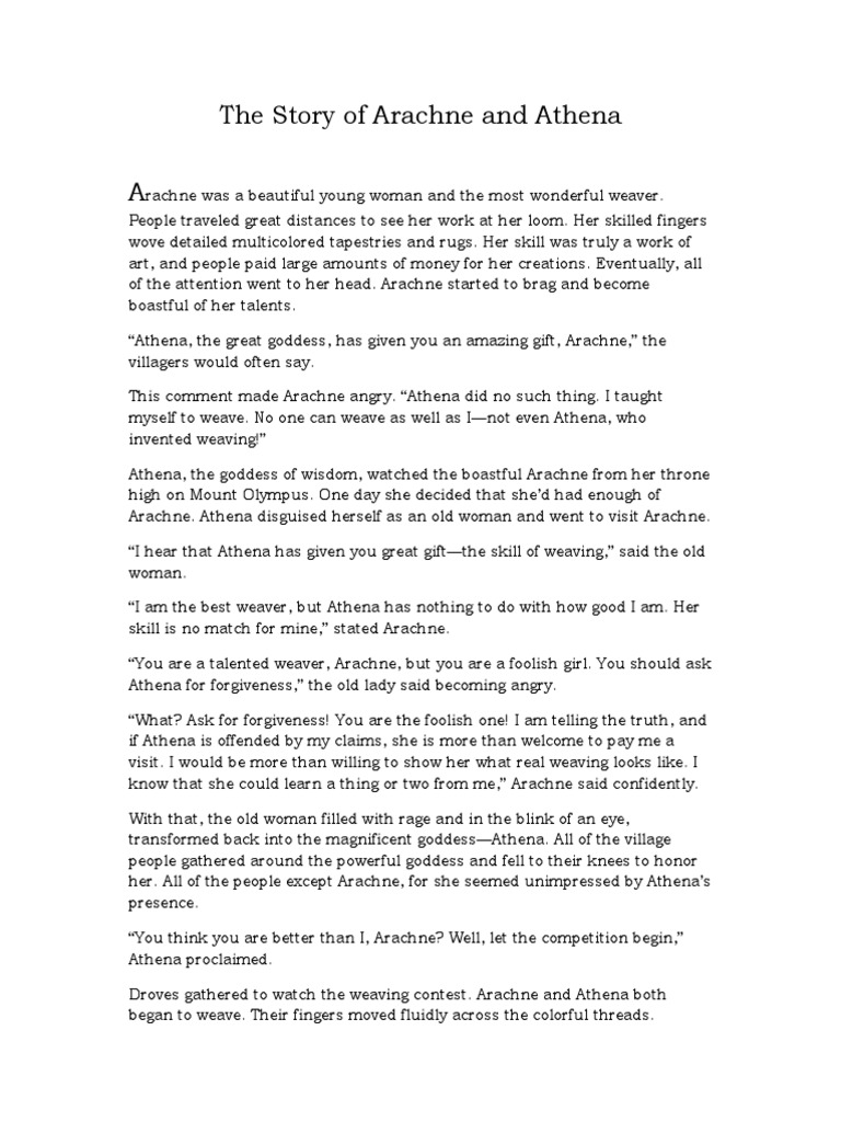 Arachne and Athena PDF | PDF | Athena | Weaving