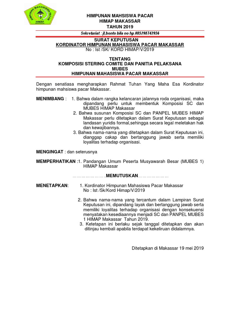 SK SC Dan Panitia Mubes | PDF