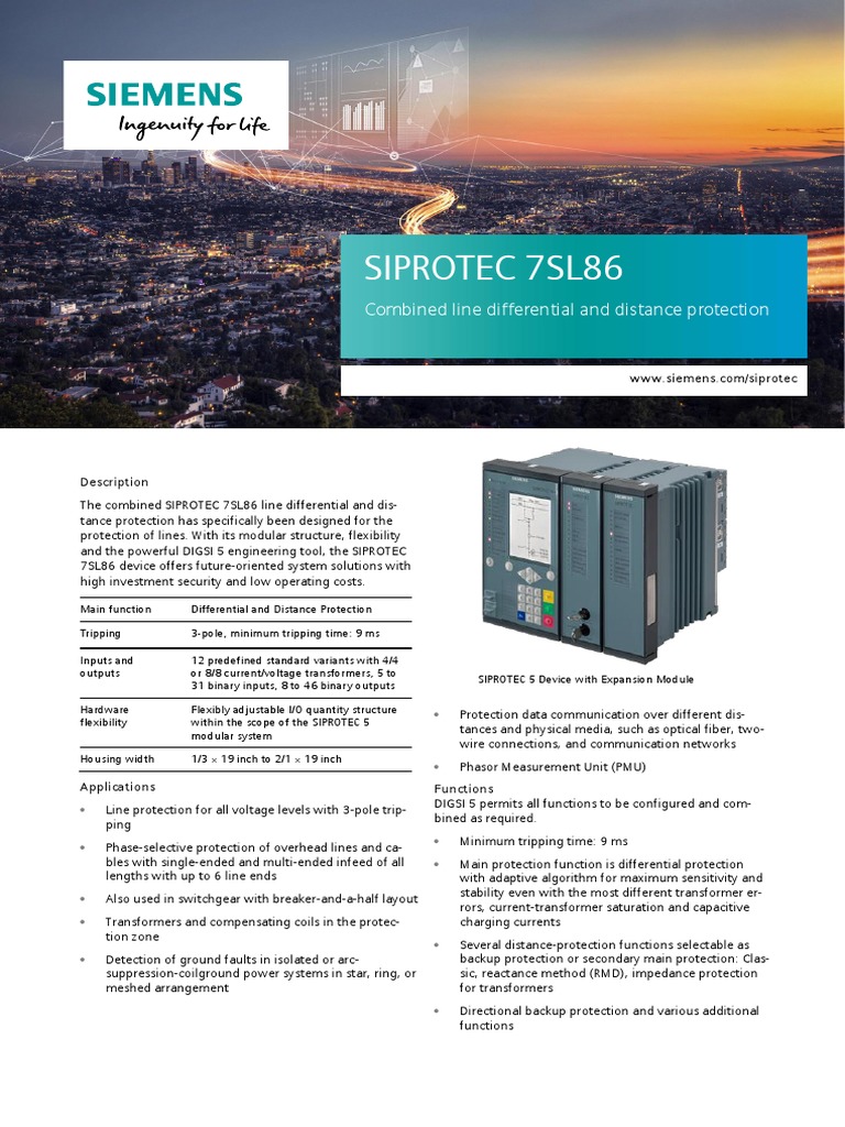 Siprotec 7sl86 Profile | Download Free PDF | Transformer | Power (Physics)