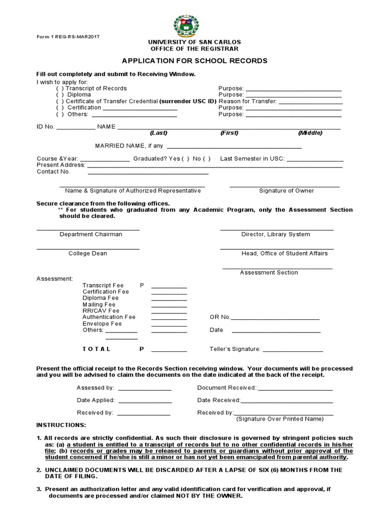USC Application For Records | PDF | Identity Document | Authentication