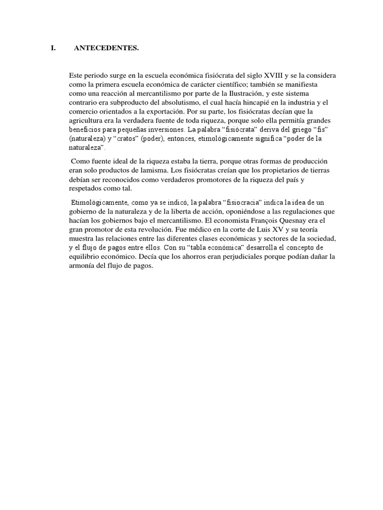 Fisiocracia: Fundamentos y Principios | PDF | Riqueza | Ciencias económicas