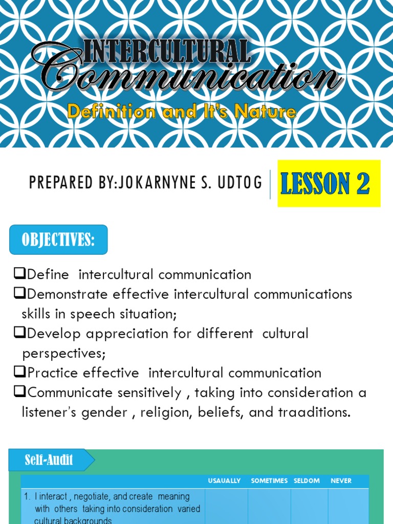 Lesson 2 Intercultural | PDF | Cross Cultural Communication | Social Group