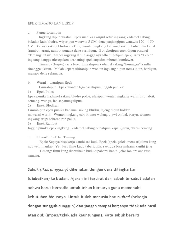Epek Timang Lerep | PDF | Griya & Taman