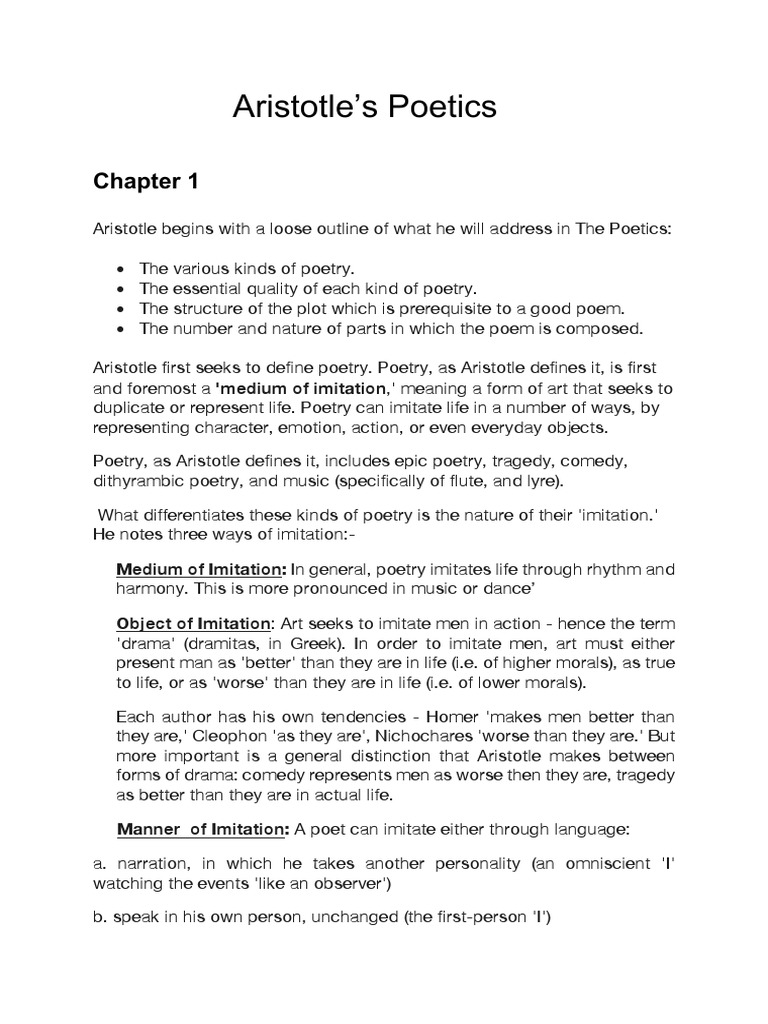Poetics by Aristotle PDF | PDF | Tragedy | Poetics (Aristotle)