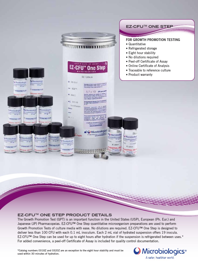Ez-Cfu™ One Step: For Growth Promotion Testing | PDF | Serotype ...