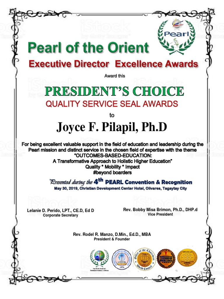 Quality Service Seal Awards Presentation | PDF | Wellness